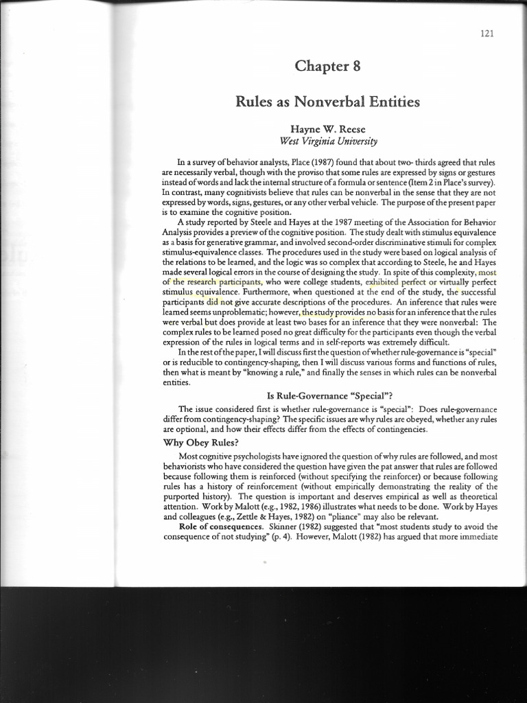 1992 Reese Rules As Non Non Verbal Entities | PDF