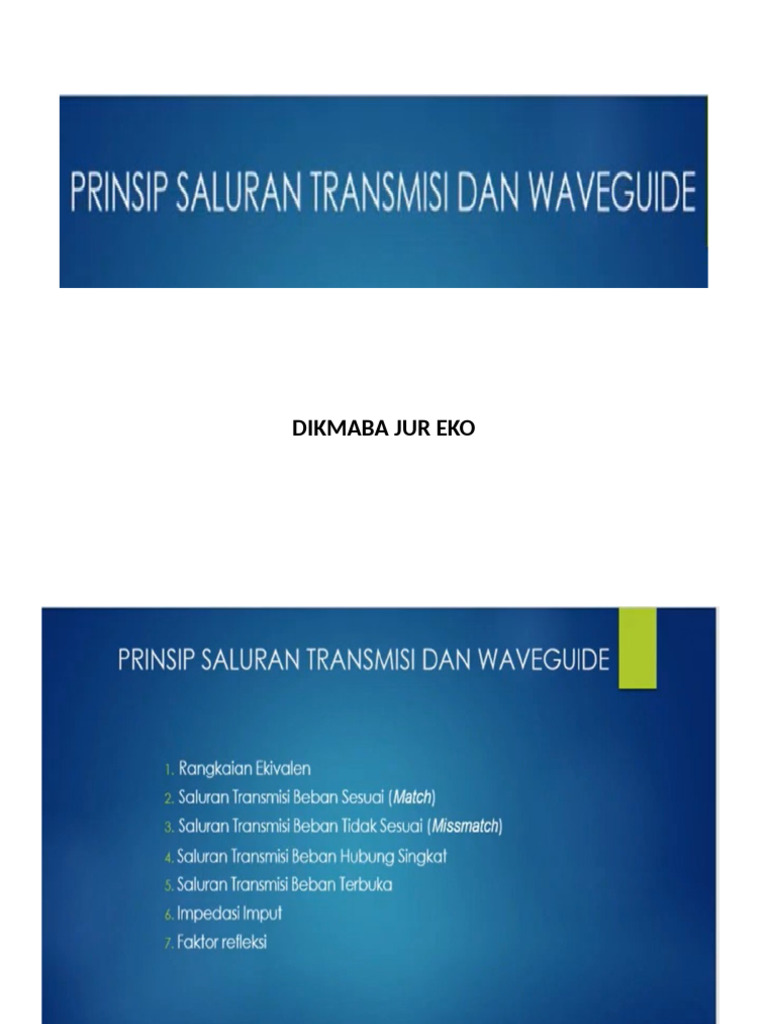 Prinsip Saluran Transmisi | PDF