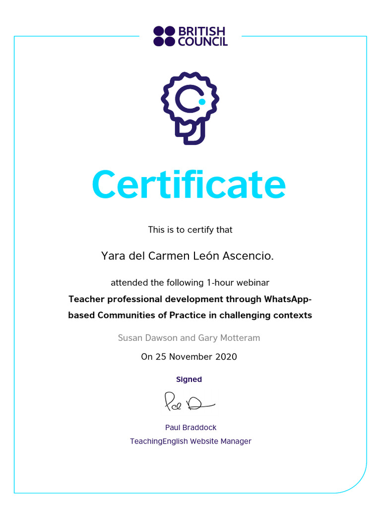 Certificate S Dawson G Motteram 0 | PDF