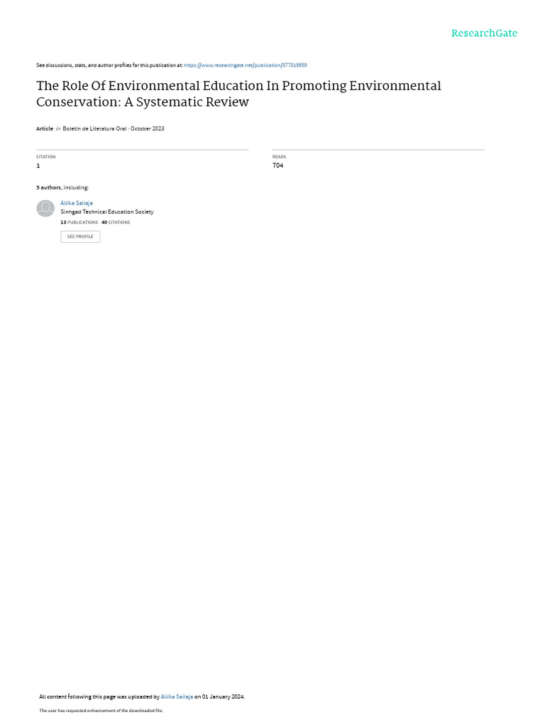 Environmental Conservation | PDF | Conservation Biology | Learning