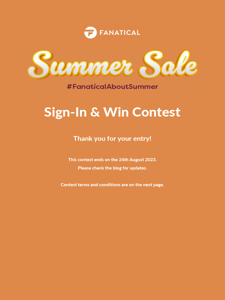 Summer Sale 2023 - Sign-In and Win Contest Entry | PDF | Internet ...