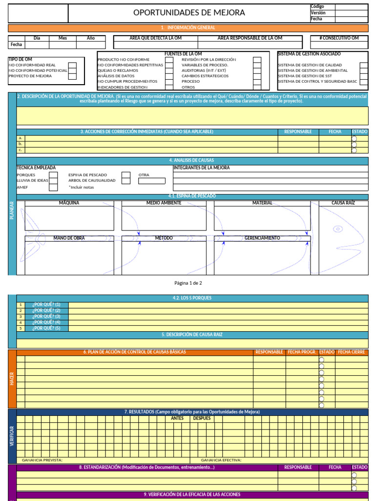 Form A To Mejor A Lean Manufacturing | PDF | Sistema de manejo de calidad