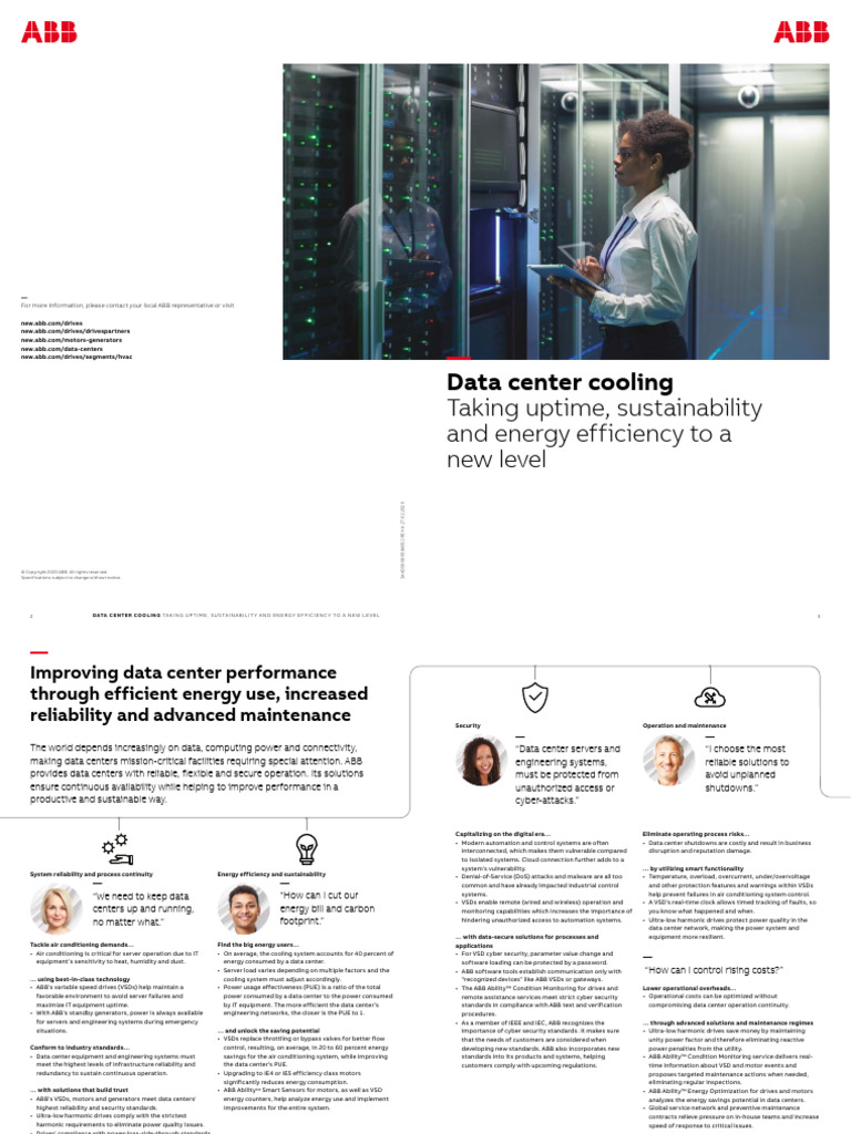 ABB Data Center Cooling Solutions | PDF | Data Center | Pump