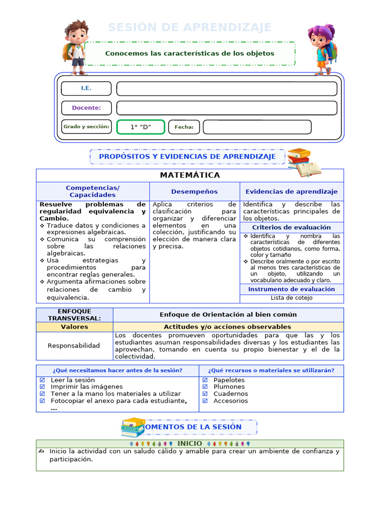 Clasificación de Objetos Color Forma Tamaño | PDF | Aprendizaje | Cognición
