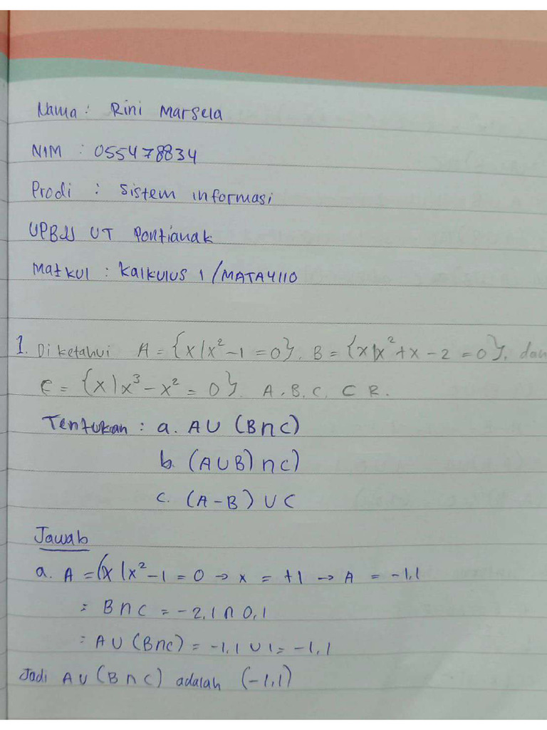 Tugas Kalkulus 1 Rini Marsela | PDF