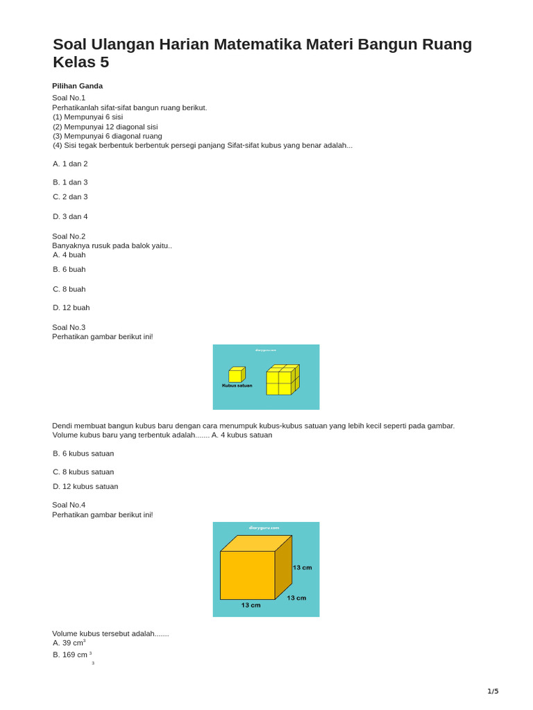 MTK Volume LP Bangun Ruang | PDF
