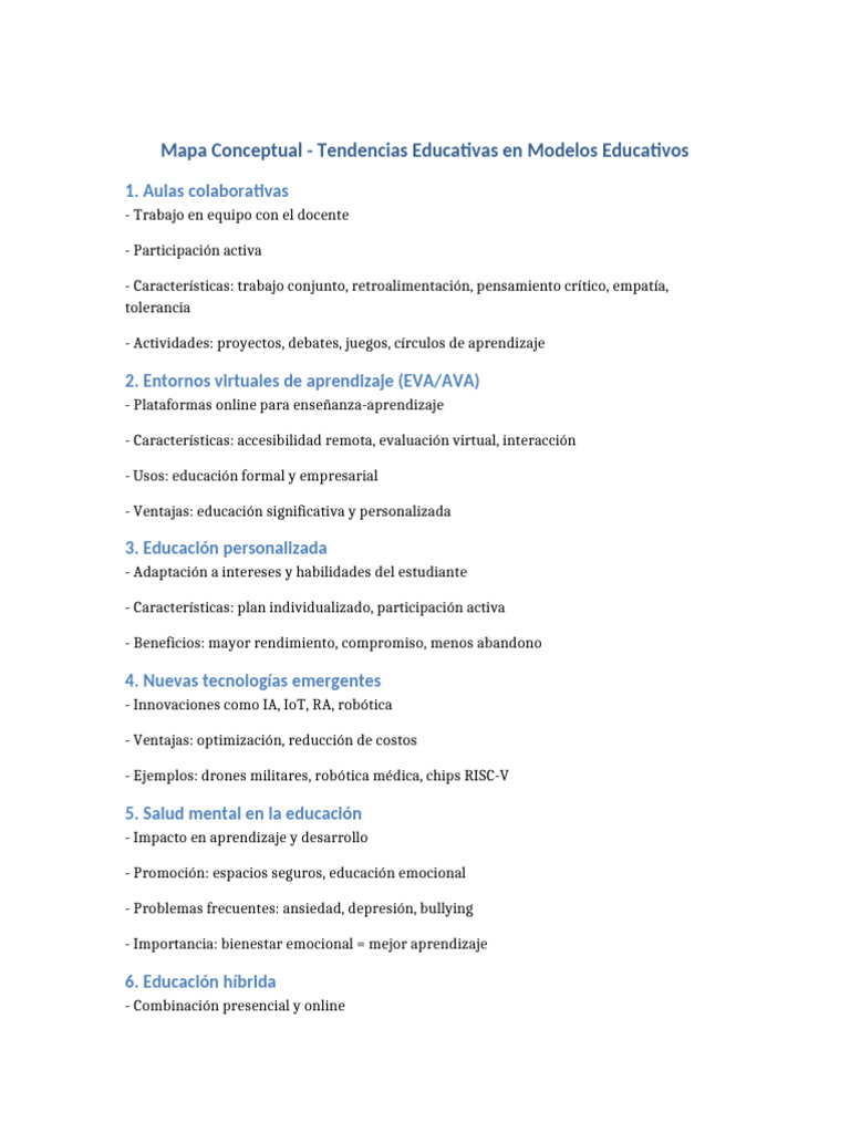 Mapa Conceptual Modelos Educativos | PDF
