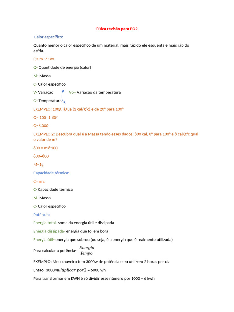 Física Revisão para PO2 | PDF