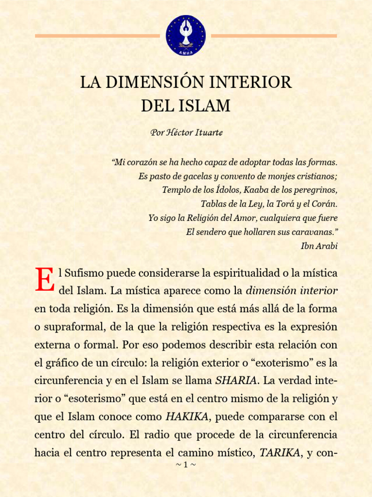 La Dimension Interior Del Islam | PDF | El sufismo | Misticismo