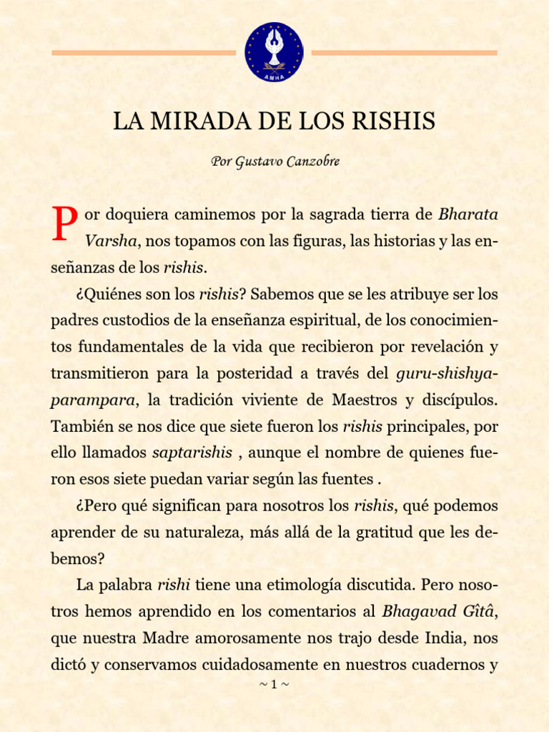 La Mirada de Los Rishis | PDF | Sabiduría