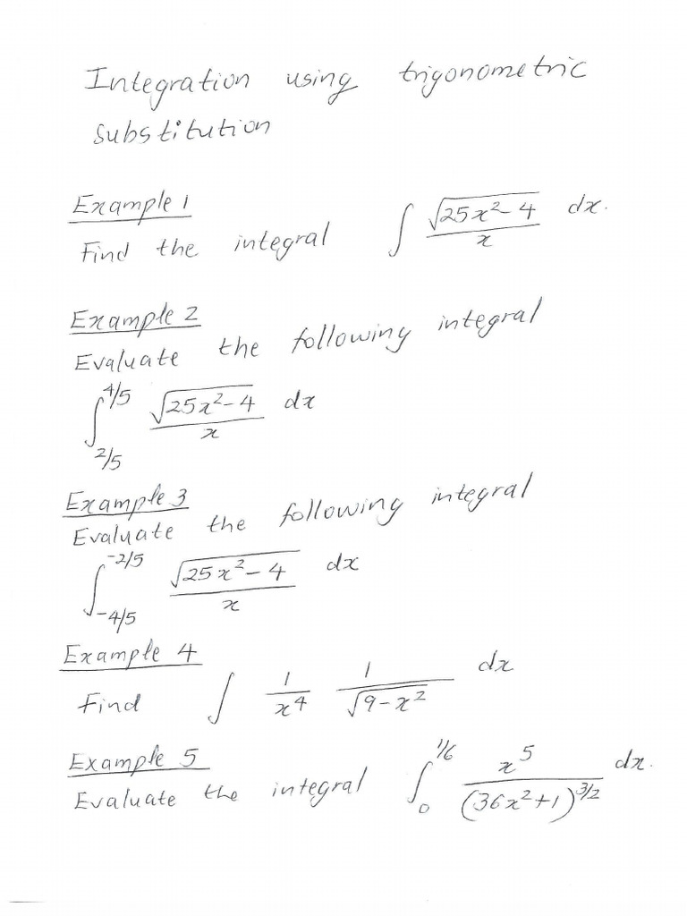 Part3 - Integration Using Substitution | PDF