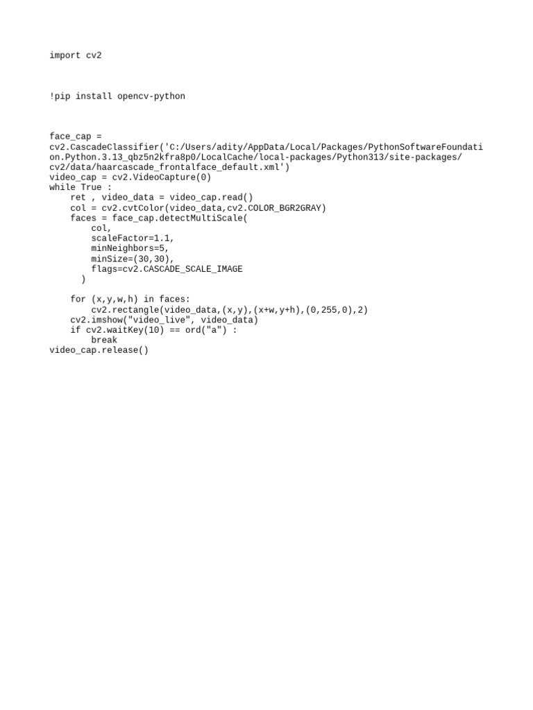 Python Face Detection | PDF