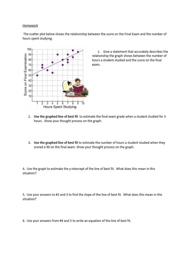 Scatter Plots Homework | PDF