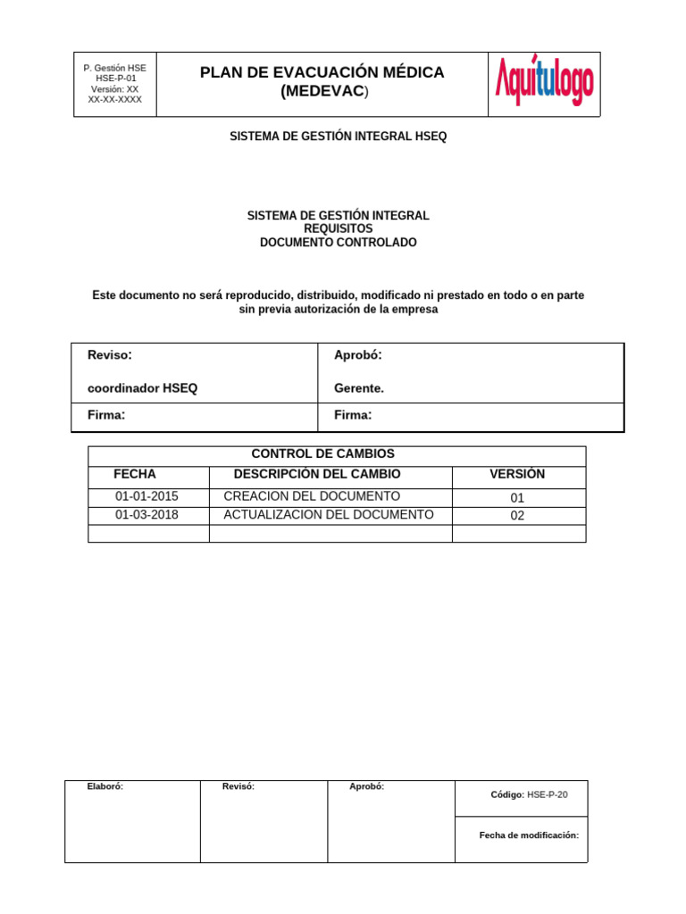 Plan de Evacuación Médica (MEDEVAC) | PDF | Primeros auxilios | Hospital