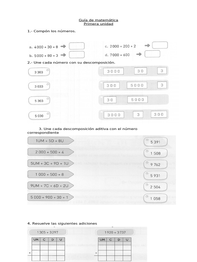 Guía Evaluada 4 Básico Matemática | PDF