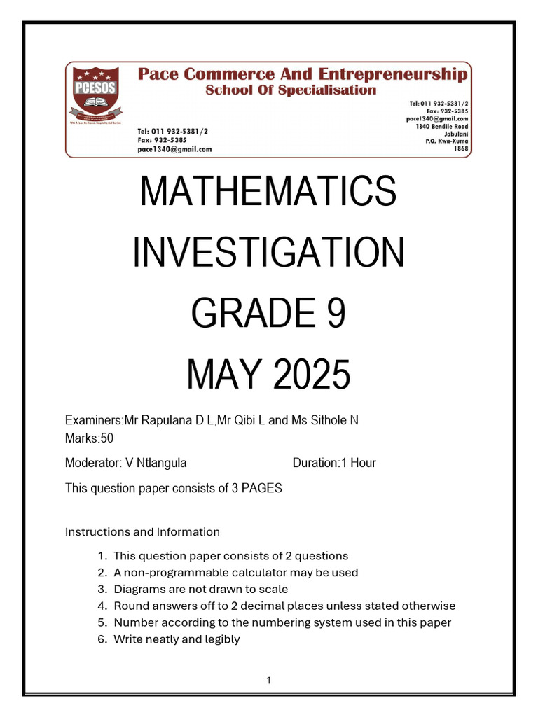 Grade 9 Term2 2025 | PDF | Mathematics | Arithmetic