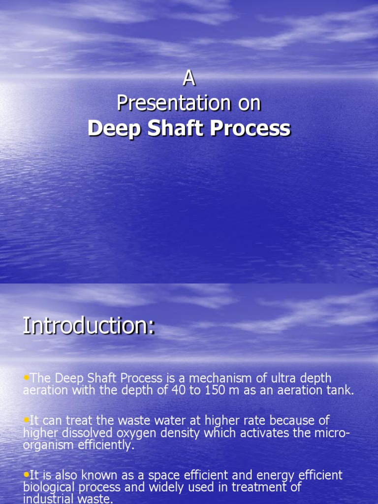 Deep Shaft Wastewater Treatment Process | PDF | Environmental ...