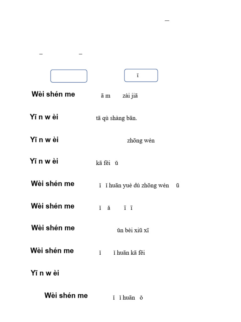 Preguntas en Mandarín: "Wèi shén me" | PDF