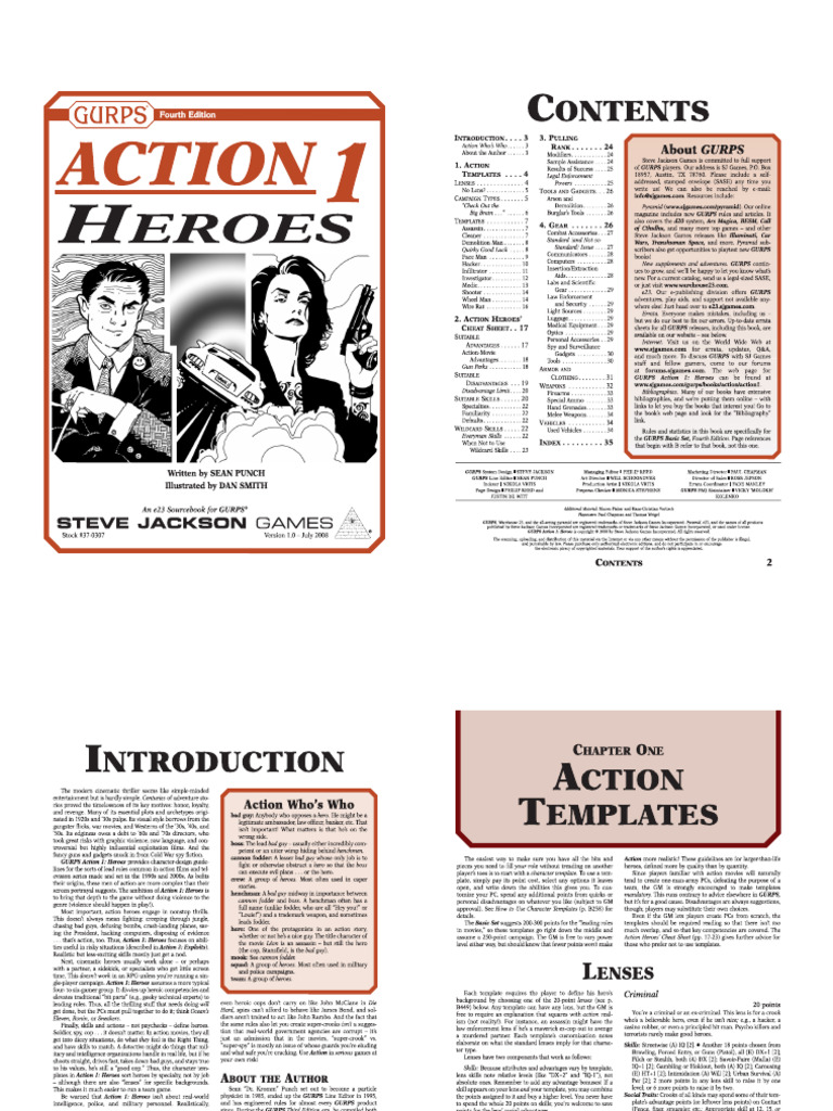 GURPS Act 1 Heroes | PDF