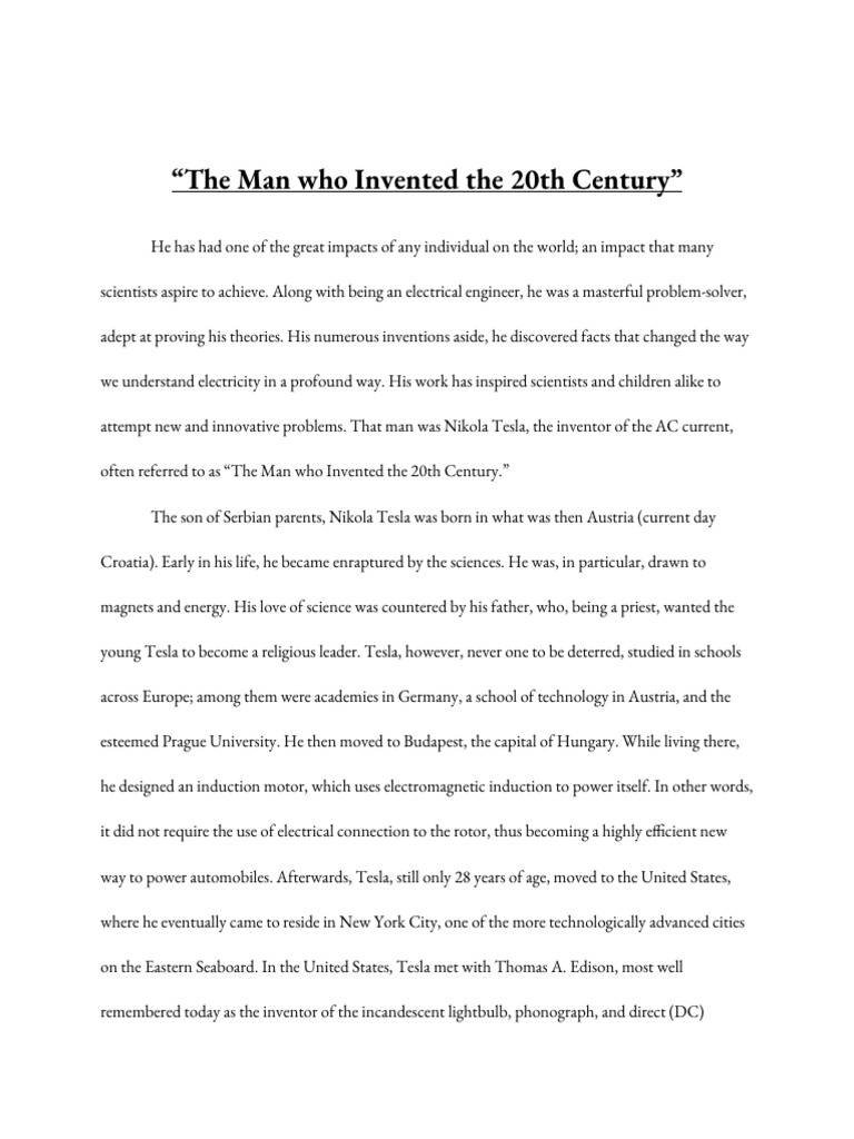 Nikola Tesla: The Man Who Invented The 20th Century | PDF | Nikola ...