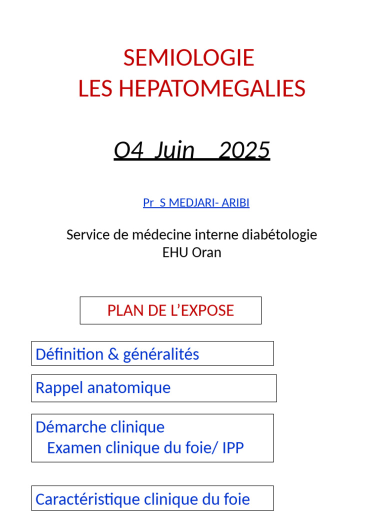 sémio les hépatomégalies 4 bis | PDF | Cirrhose | Foie