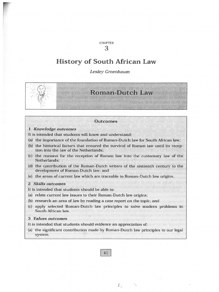 Maisel Et Al History of South African Law (Chapter 3) | PDF