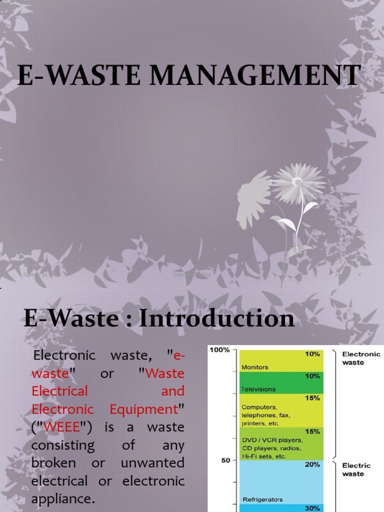 E Waste Management | PDF | Electronic Waste | Recycling
