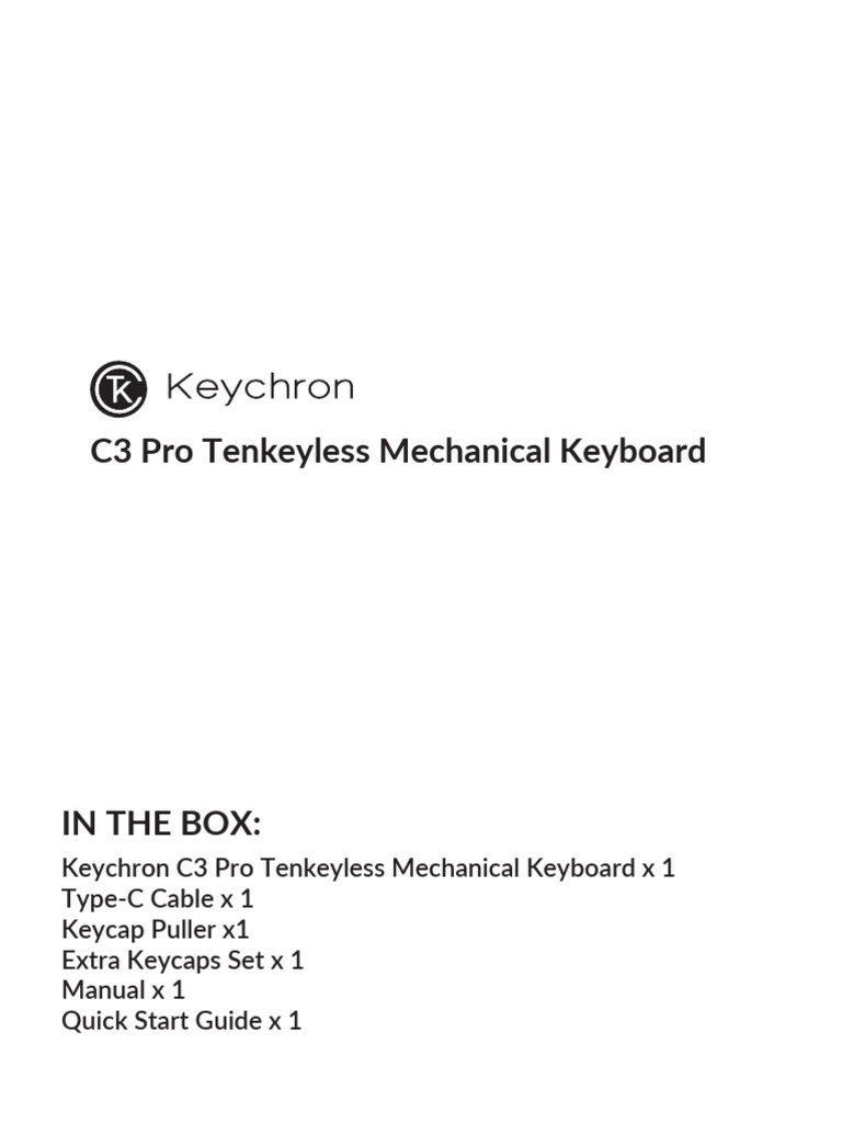 Keychron C3 Pro User Manual | PDF | Computer Keyboard | Computing