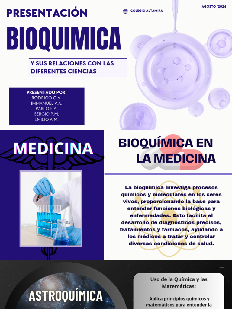Presentación Bioquímica 10°A | PDF | Química | Bioquímica