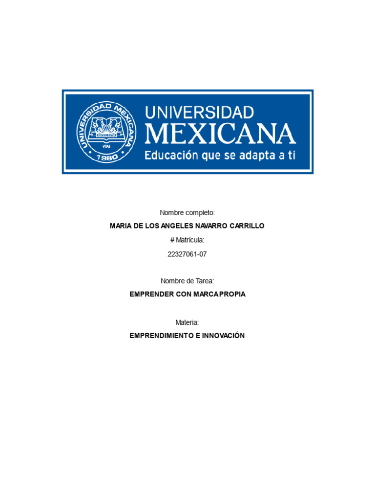 Tarea Sem2 - Emprendimiento - Angeles Navarro | PDF | Iniciativa empresarial