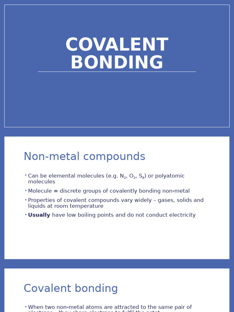 01 Covalent Bonding | PDF | Chemical Bond | Chemical Polarity