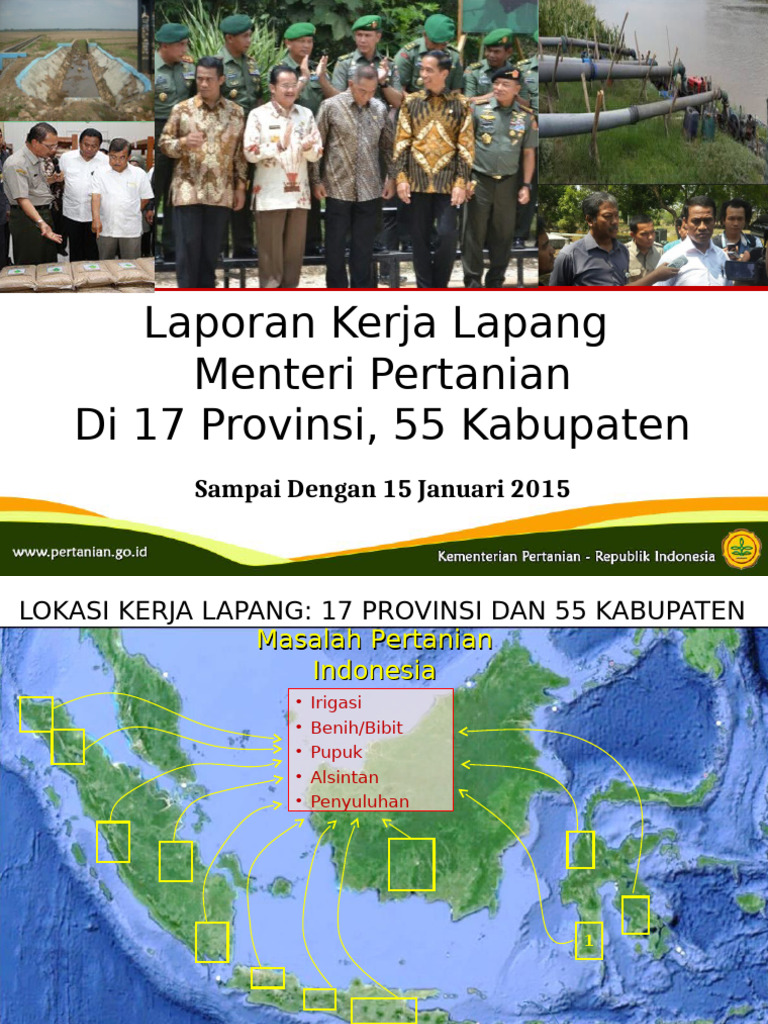 Kementerian Pertanian (Laporan Kunker Mentan 2014-Edit 14 Des) | PDF