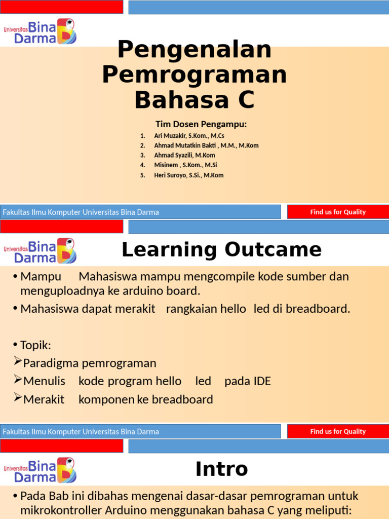 Pertemuan 4 - Pengenalan Bahasa C | PDF