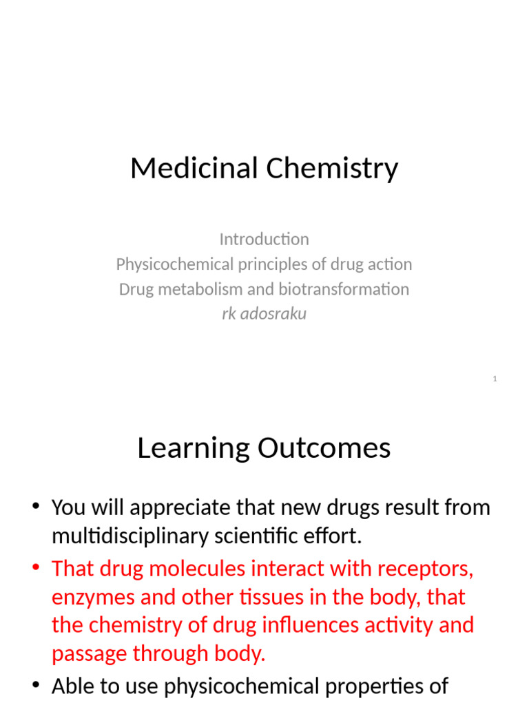 Medicinal Chemistry Principles Overview | PDF | Medicinal Chemistry ...