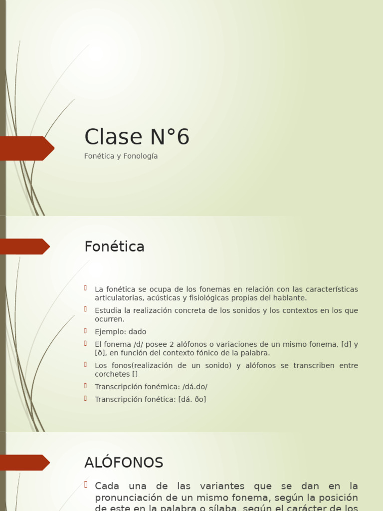 Clase N°6 | PDF | Fonema | Fonética