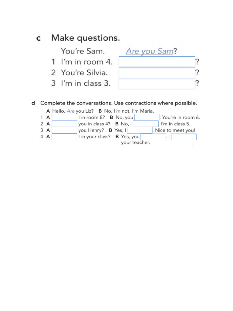 Homework 1 Verb To Be - I, You | PDF