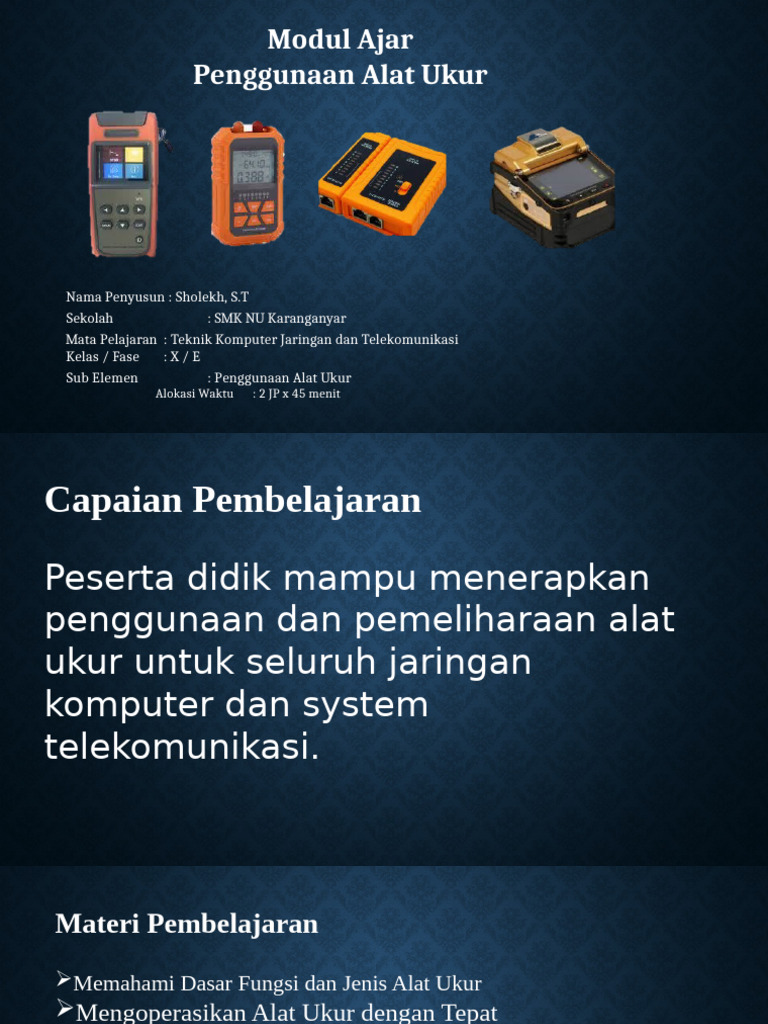 Modul Ajar Alat Ukur Jaringan | PDF