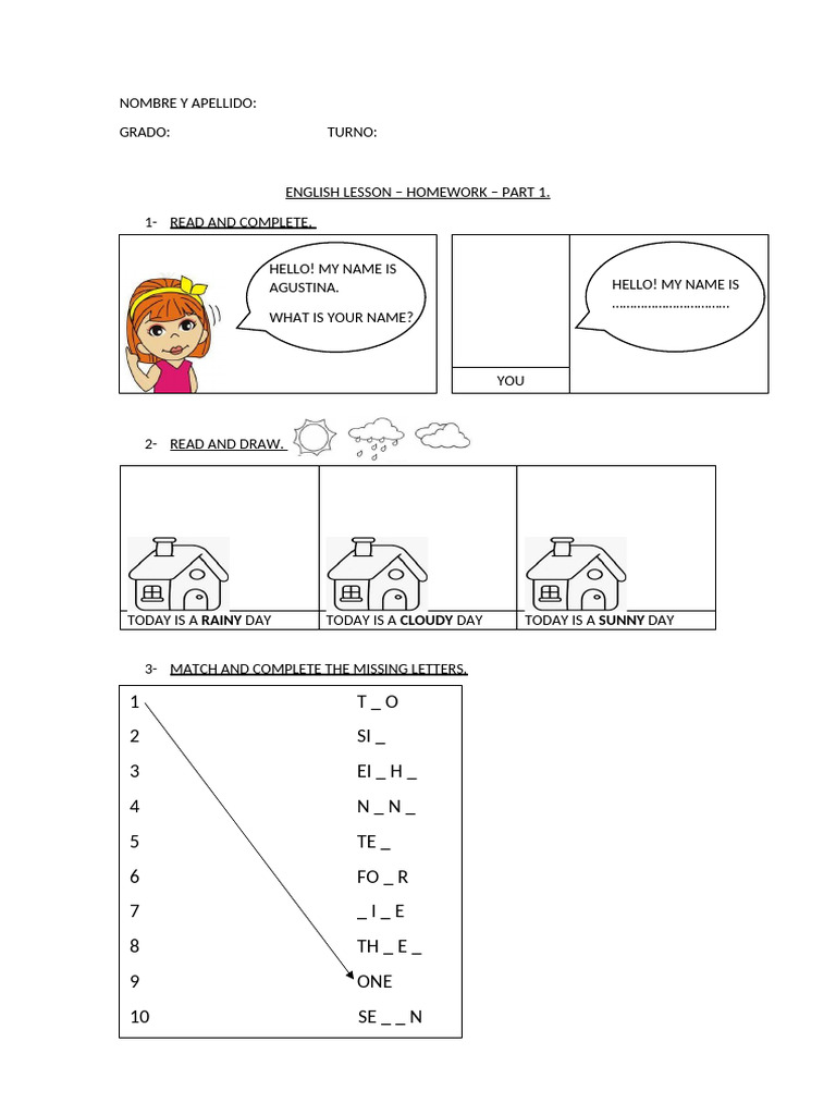 4TH Grade HW Part 1 | PDF