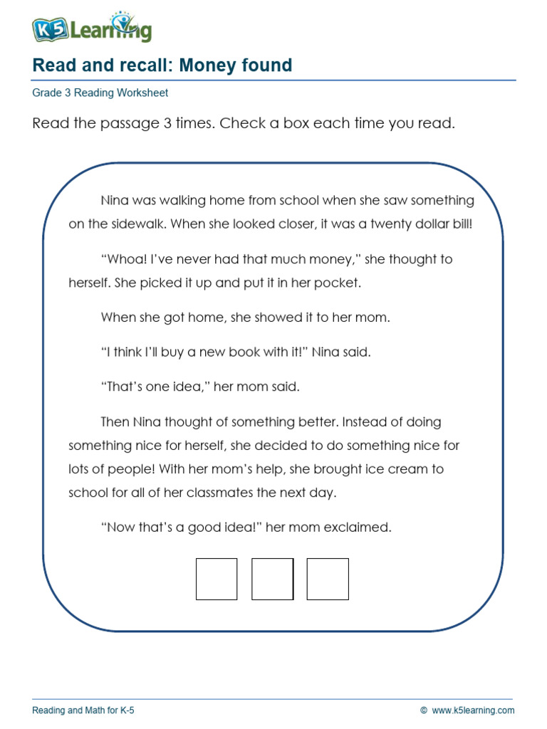 Grade 3 Read Recall FHM | PDF