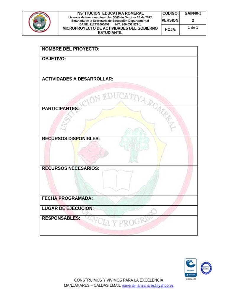 Gain40-3 Microproyecto de Actividades Del Gobierno Estudiantil | PDF