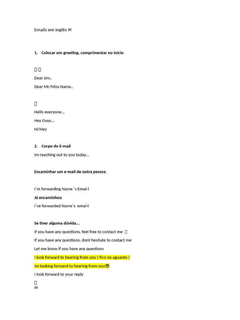 Essential English Email Phrases | PDF