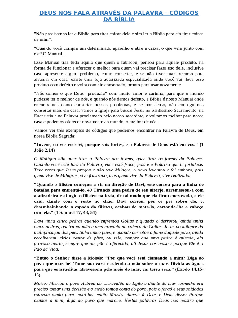 Códigos Bíblicos: Mensagens de Deus | PDF | Moisés | Davi