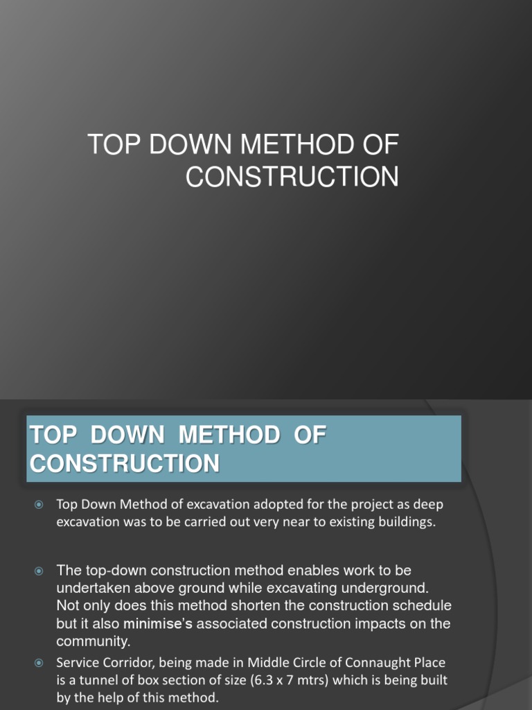 Top Down Method of Construction