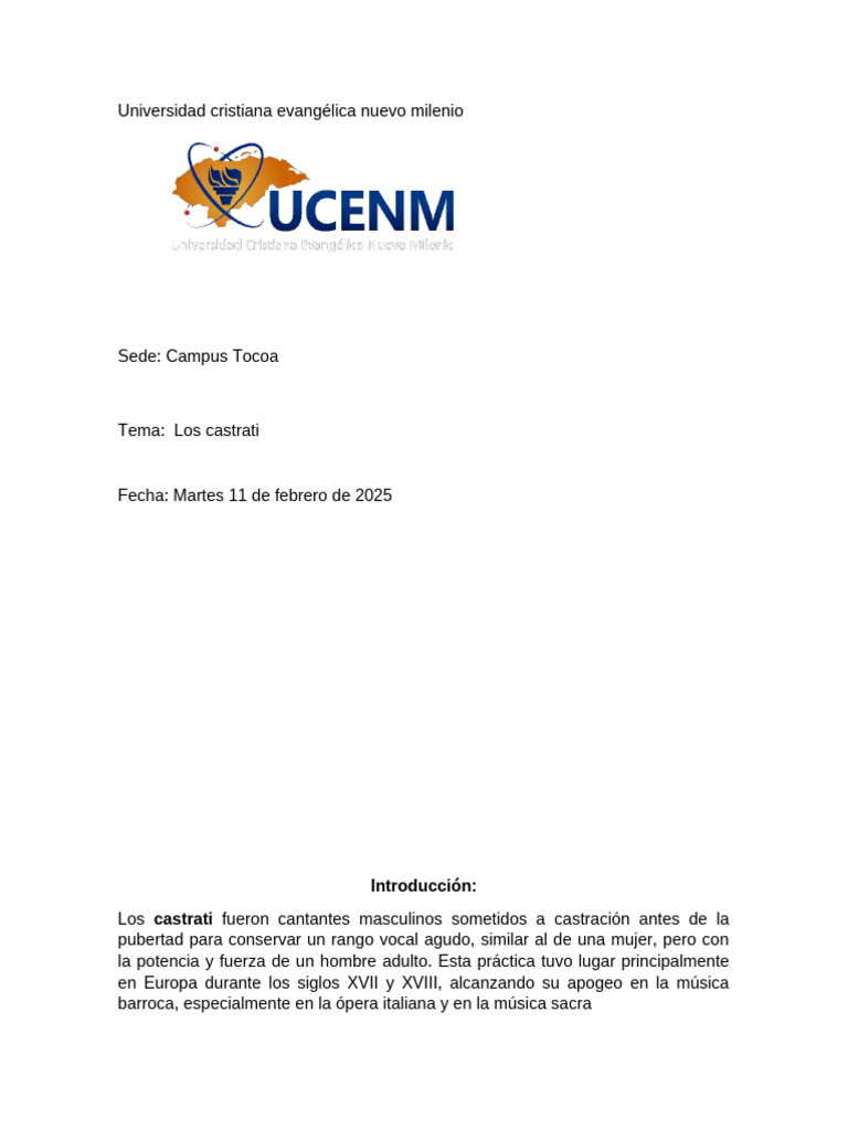 Castrati | PDF | Ópera | George Frideric Handel