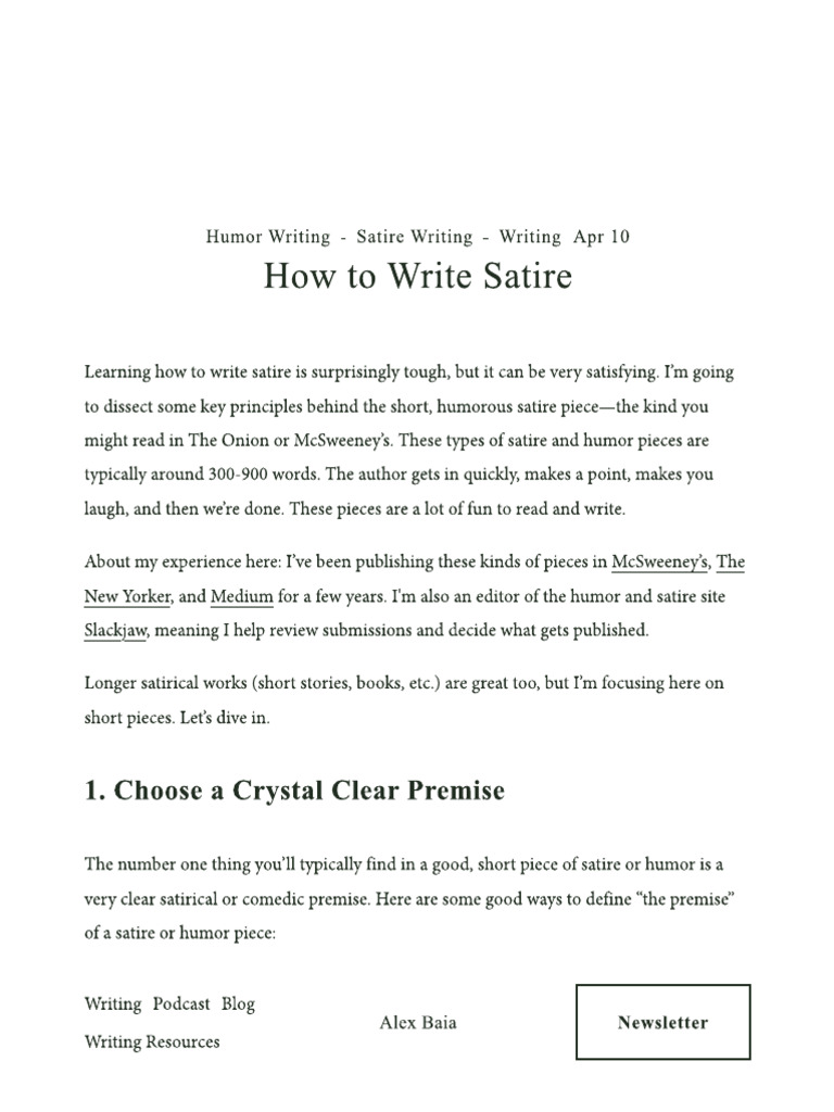 How To Write Satire | PDF