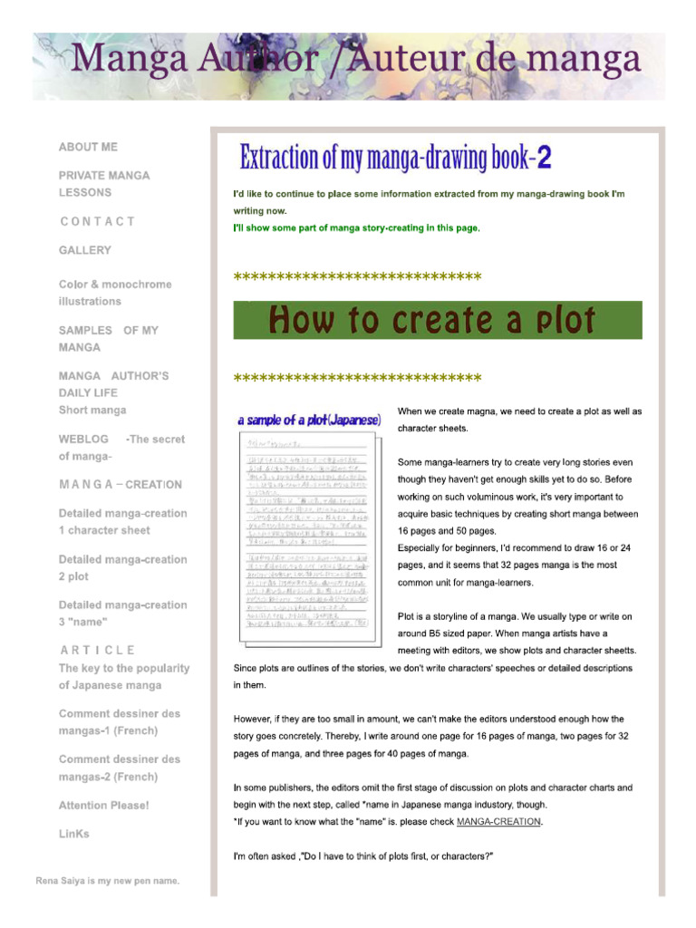 Detailed Manga Creation 2 Plot | PDF
