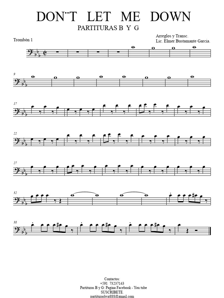 Don T Let Me Down: Partituras B Y G | PDF