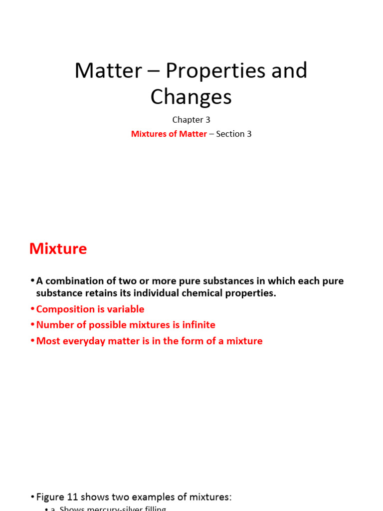 Mixtures of Matter Notes S3 GC | PDF