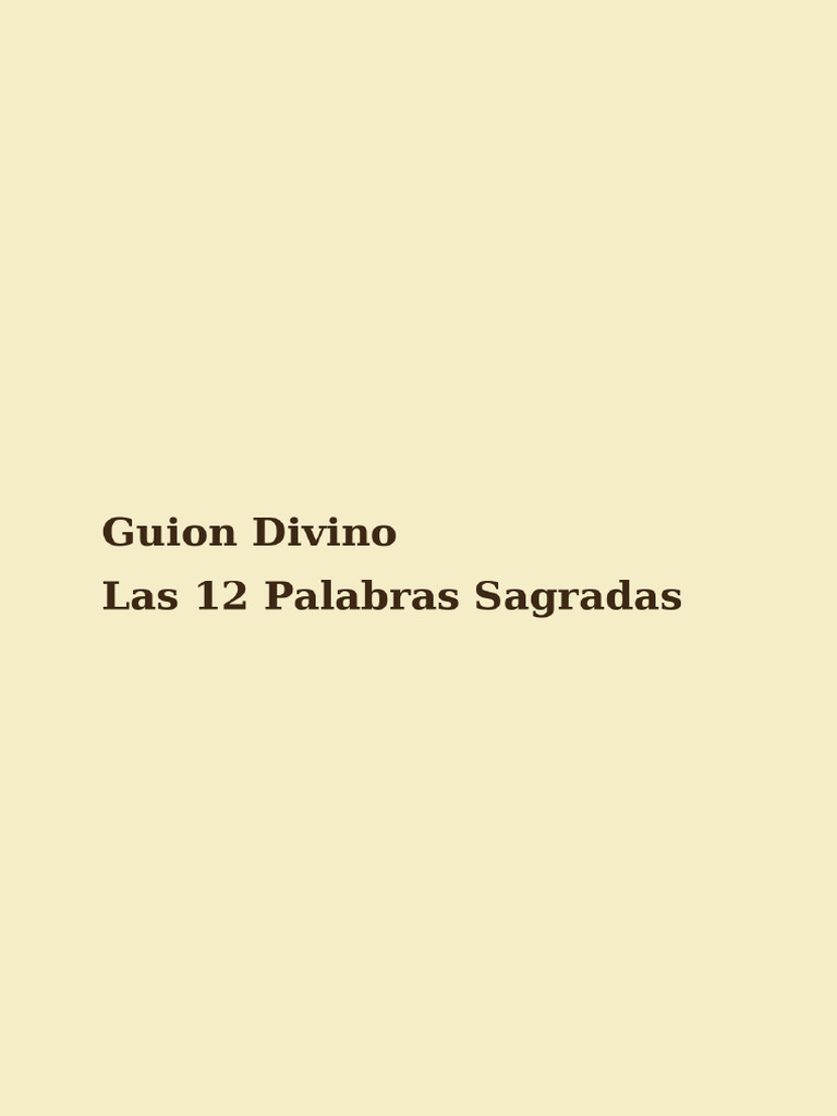 Guion Divino Bienvenida | PDF