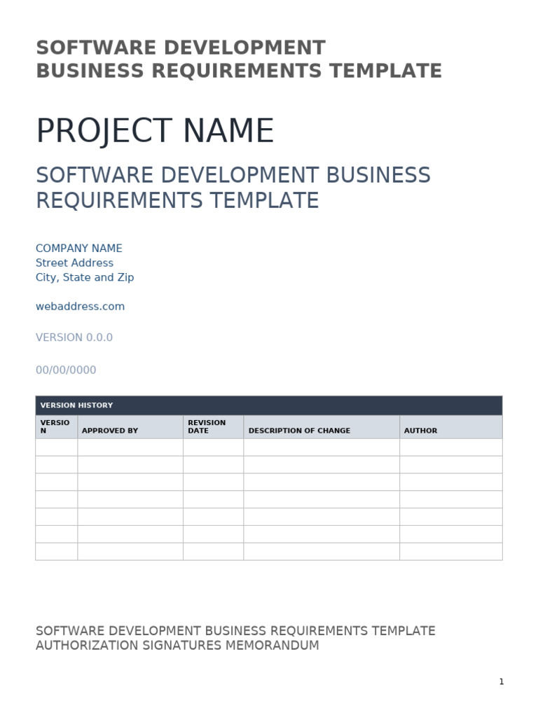 Software Development Requirements Template | PDF | Interface (Computing ...